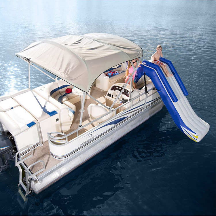Entertainment Water Floating PVC Slide Inflatable Pontoon Boat ...