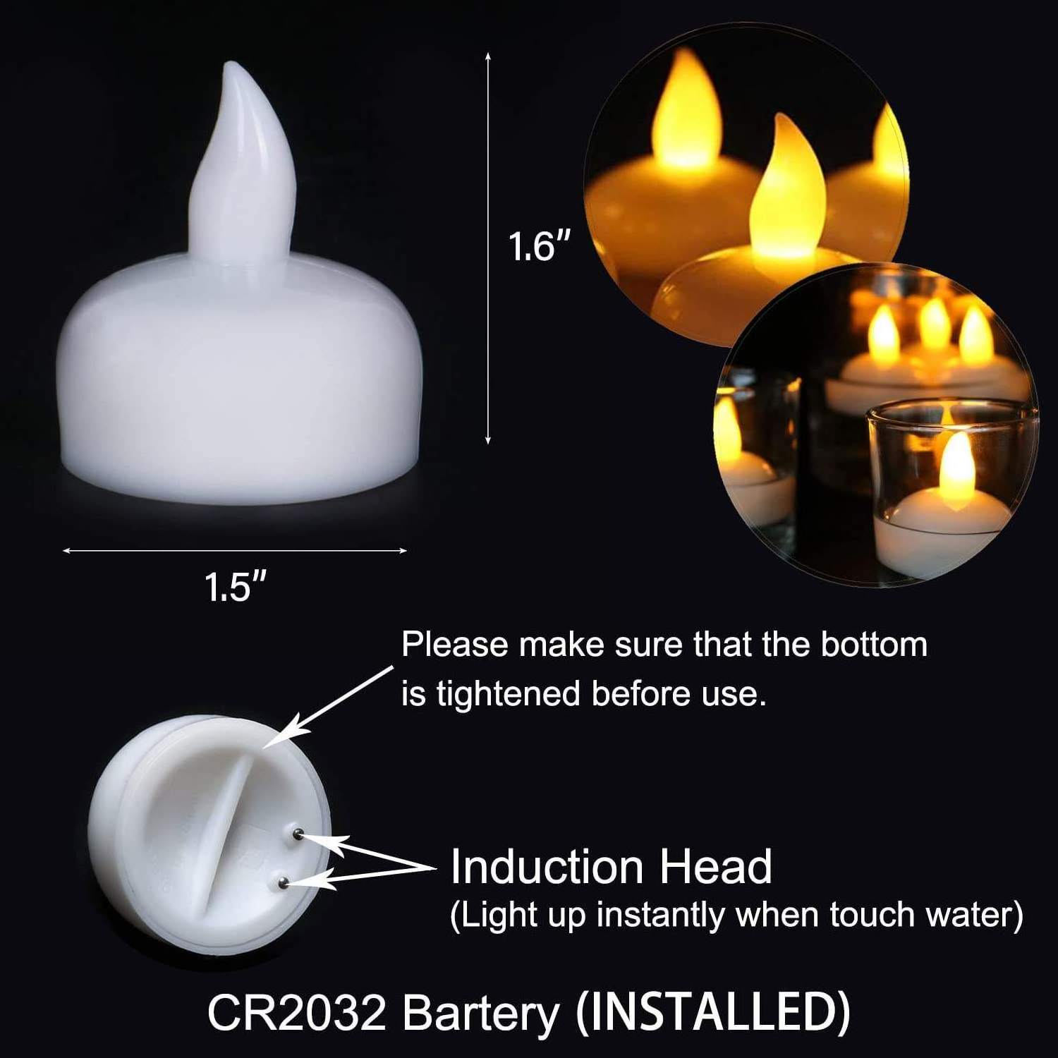 Waterproof Flickering Flameless Floating Led Tea Light Tealight Candles ...