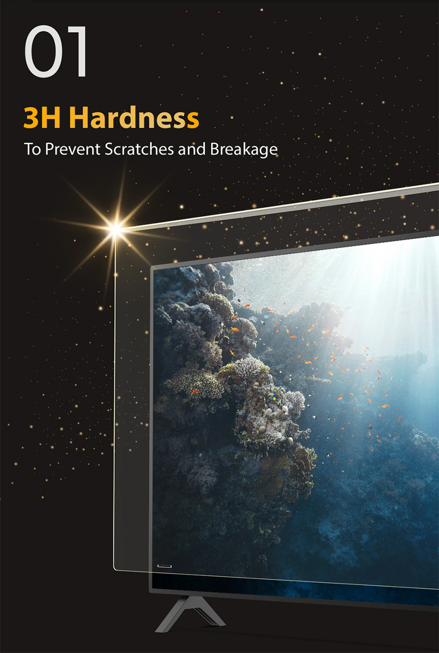 Anti UV Clear View 3H Hardness Acrylic Material Hanging Type Easy Installation Screen Protector for Smart LED TV 65 inch BestSuppliers