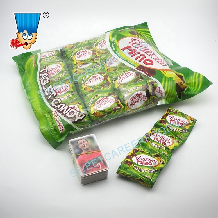 Heart shape milk chocolate dextrose tablet candy with cards ...