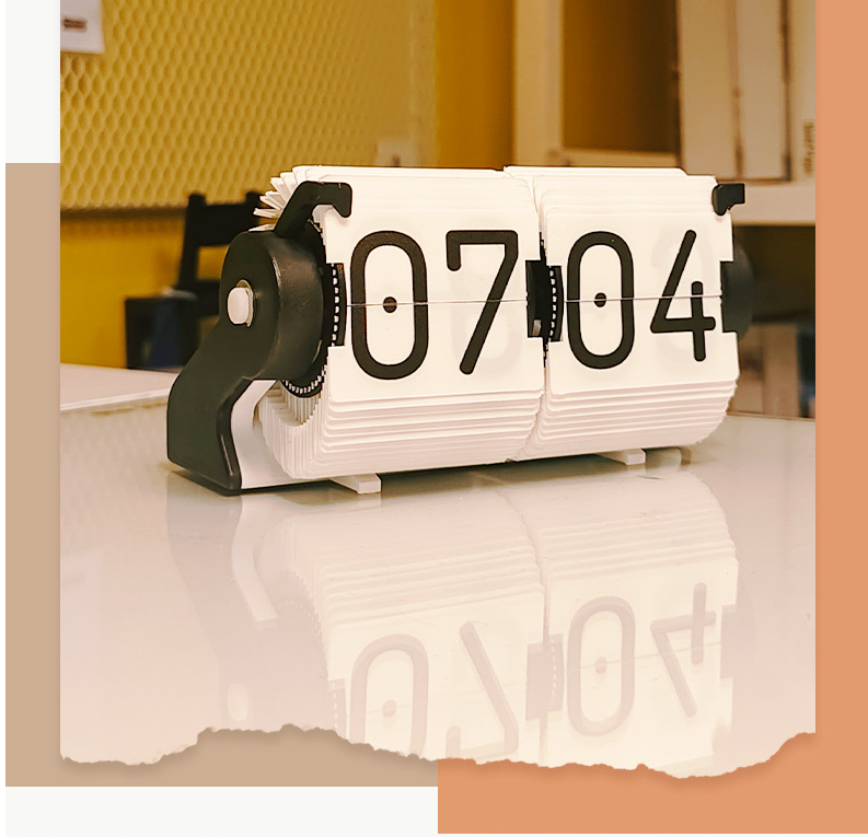 Giant Auto Flip LED Desk Alarm Clock round Decorative Mechanism with ...