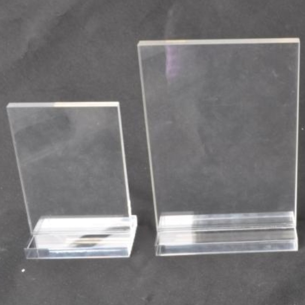 T Shape Acrylic Sign Holder Double Sided Table Top Display Stand ...