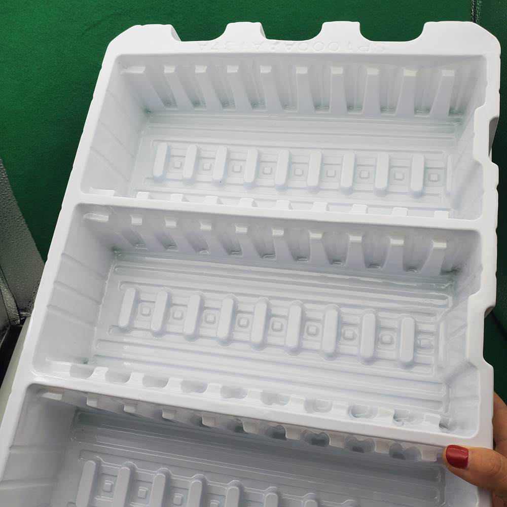 100% Recycling White Plastic Storage CPU Tray Custom Blister plastic ...