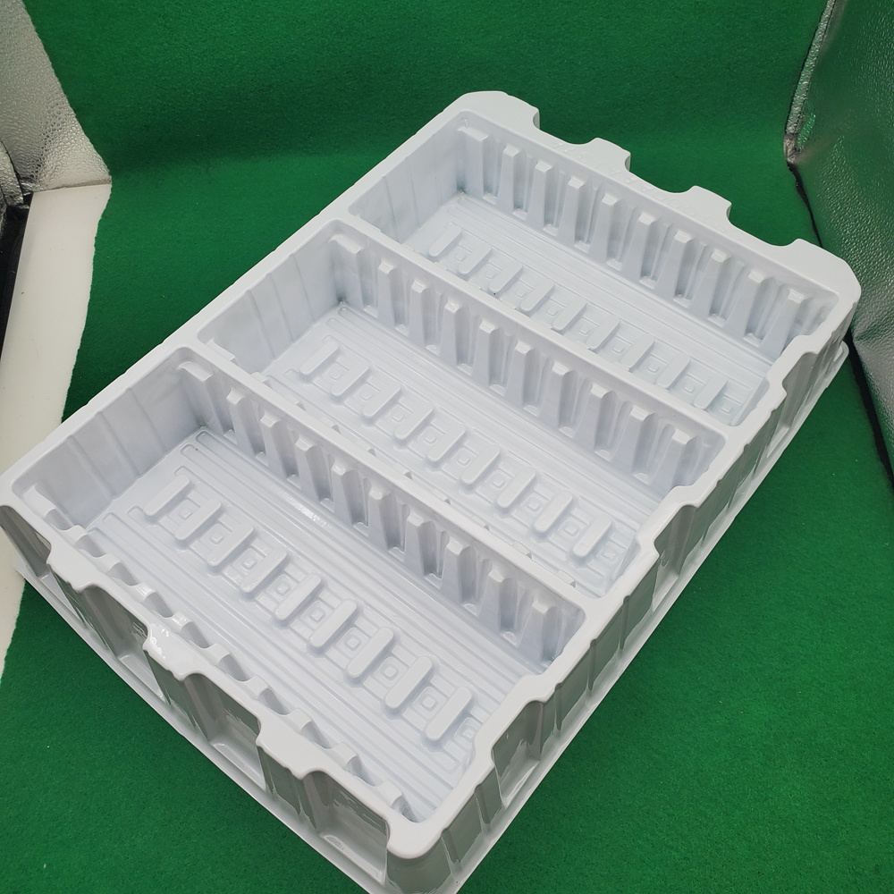 100% Recycling White Plastic Storage CPU Tray Custom Blister plastic ...