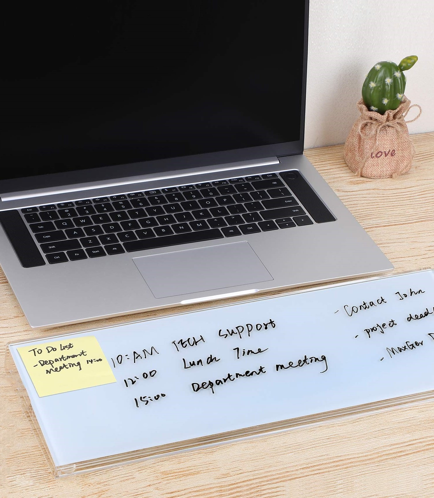 Dry Erase Computer Desk Pad Desktop Acrylic Whiteboard With Organizer ...