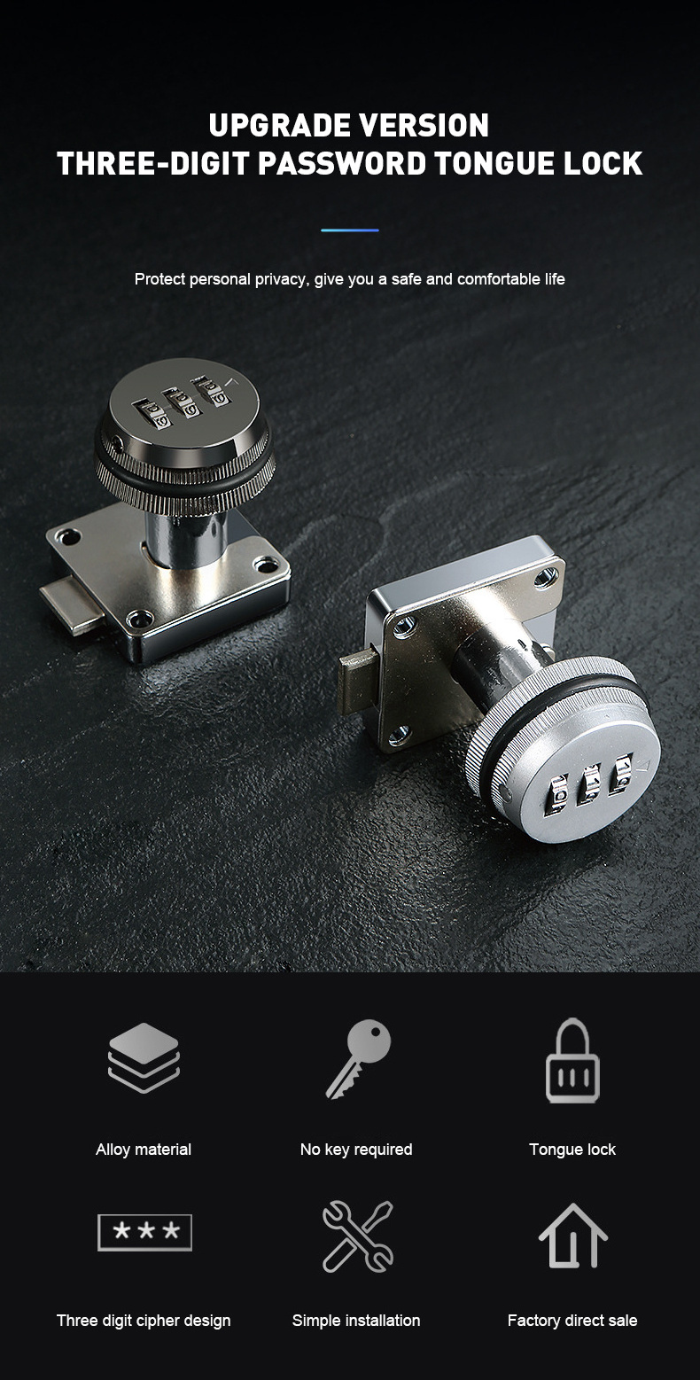 Square Base Shape Security Combination Cam Lock Keyless Password Lock ...