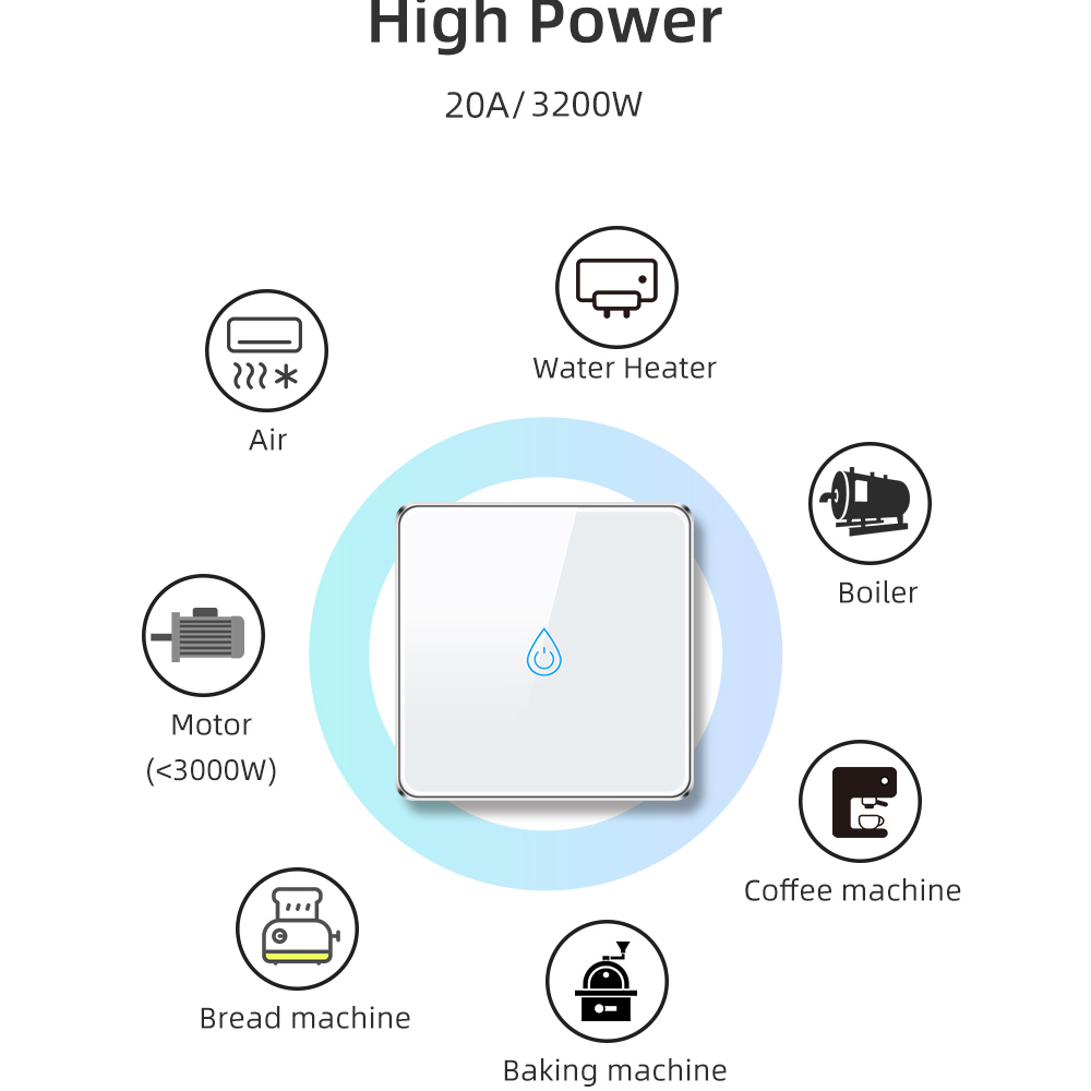 Tuya Smart Touch Wall Switch Uk EU standard zigbee Smart Water Heater ...