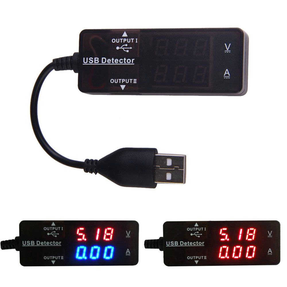 USB Charger Current Voltage Charging Detector Battery Voltmeter ...
