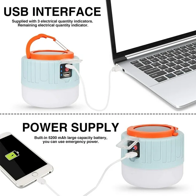 Solar Led Emergency Light Camping ABS Solar Rechargeable Portable ...