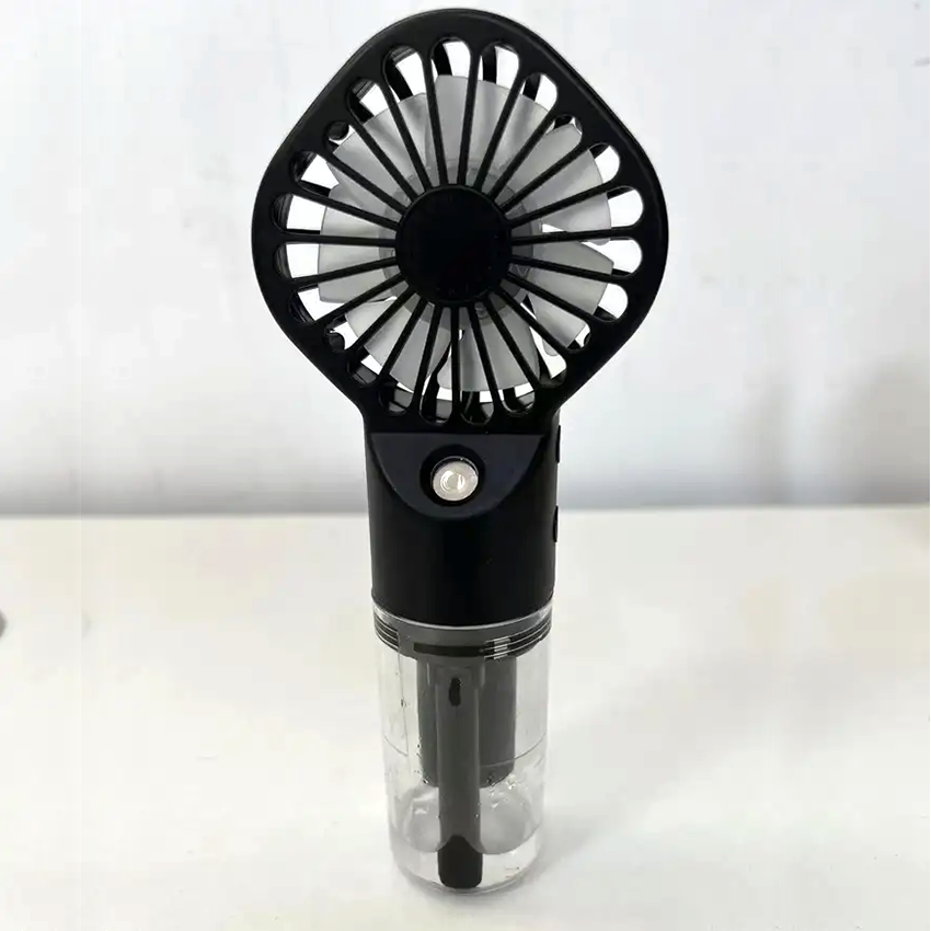 Black White 4 level wind speed portable rechargeable mist Spraying fan ...