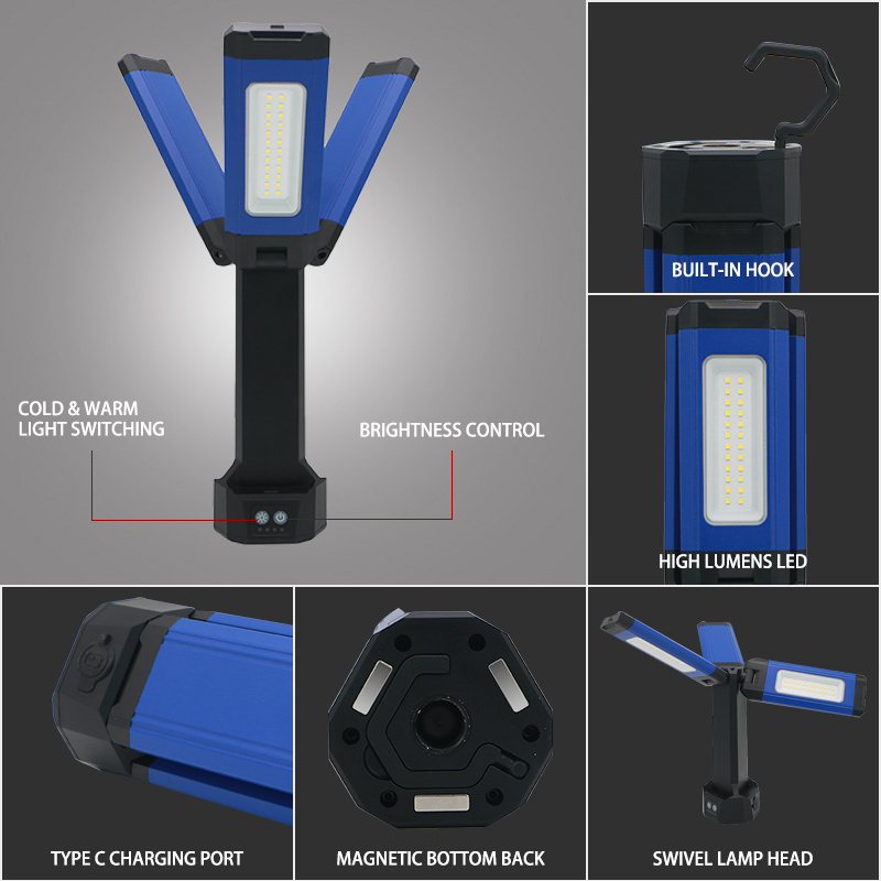 High brightness Lumen Rechargeable LED Cordless Inspection Work lamp ...