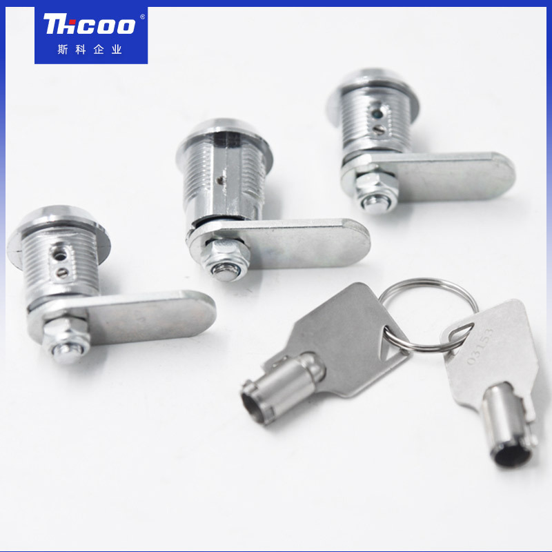 Tubular Cam Lock 1-1/8 inch Cabinet Lock Keyed Alike with Chrome Finish ...