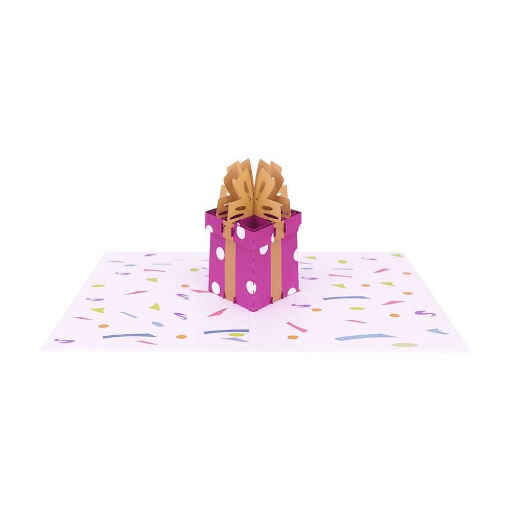 Funny gift box 3d happy birthday invitation cards pop up greeting gift ...