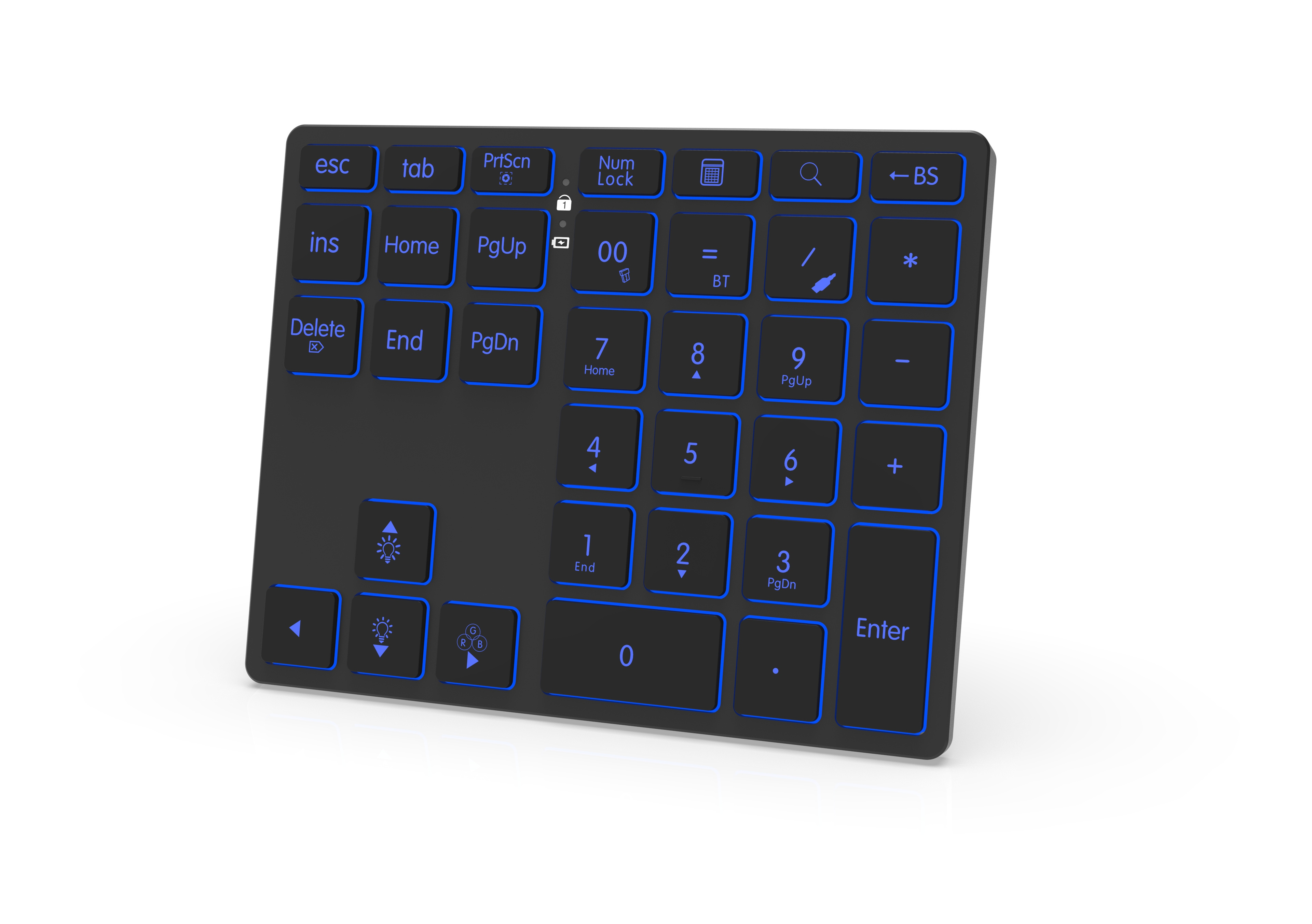 2.4G Wireless Dual Model Mini Numeric Keypad RGB Backlit Rechargeable ...