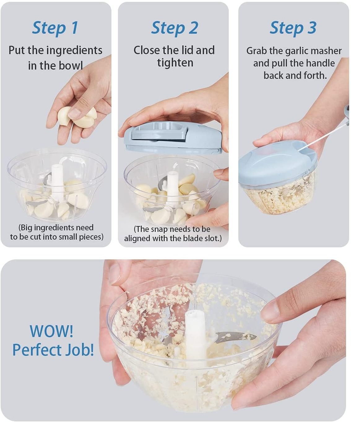 Handheld Portable Powerful Garlic Mincer Mini Chopper Wireless Electric ...