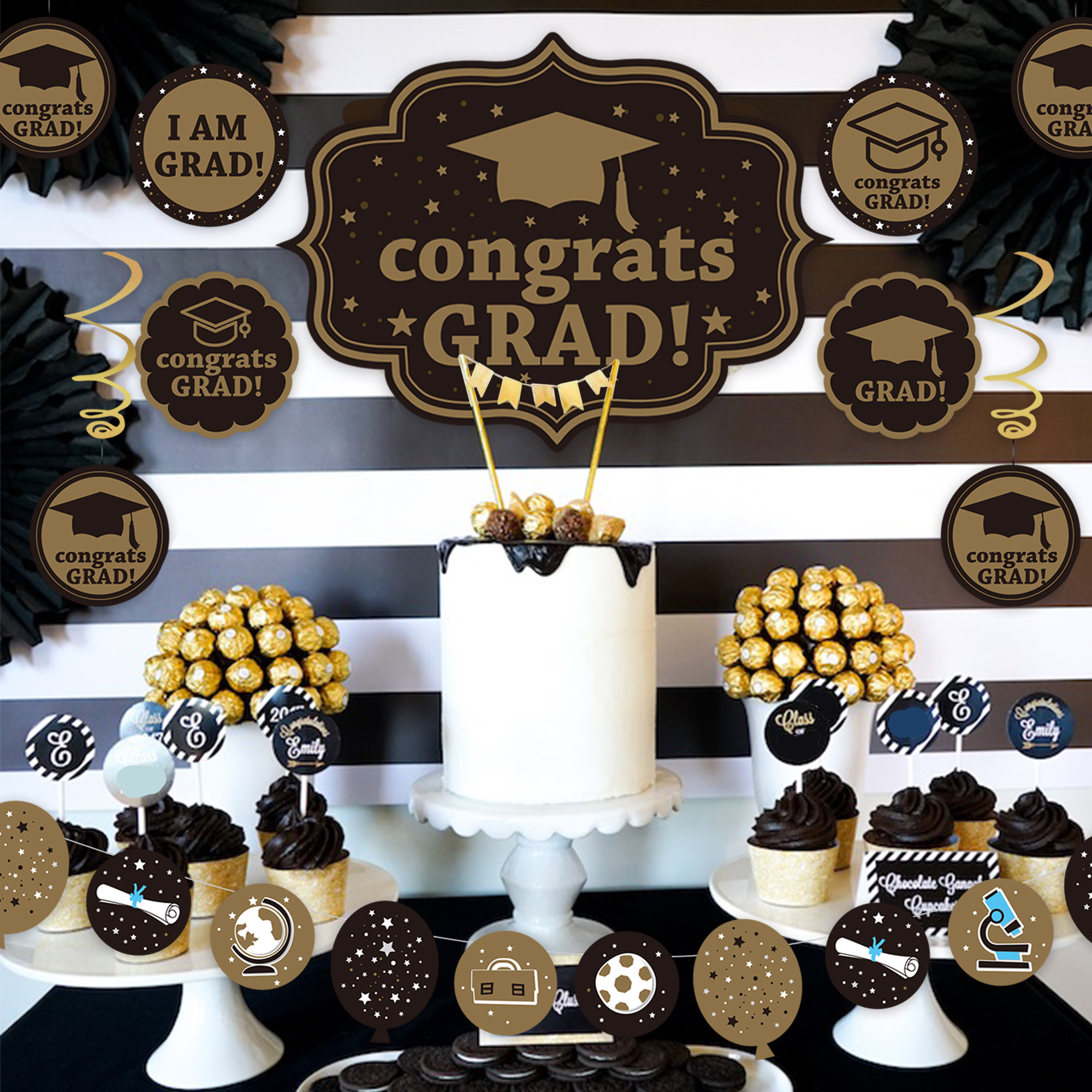 2023 Graduation Theme Party Decorations Graduation Banner Hanging ...