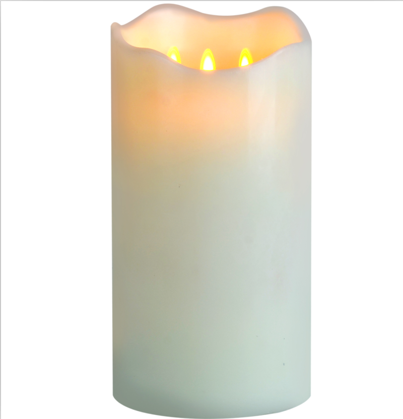 Big 3 Triple Dancing Wick Battery Operated Led Flameless Pillar Candles ...