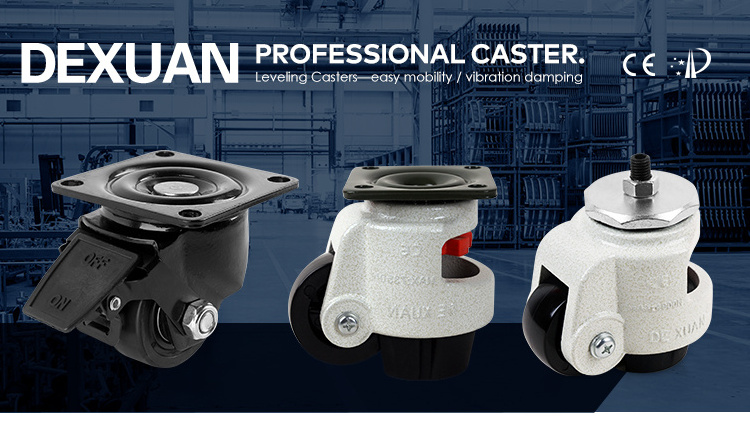 Heavy duty industrial retractable levelling nylon castor wheel ...