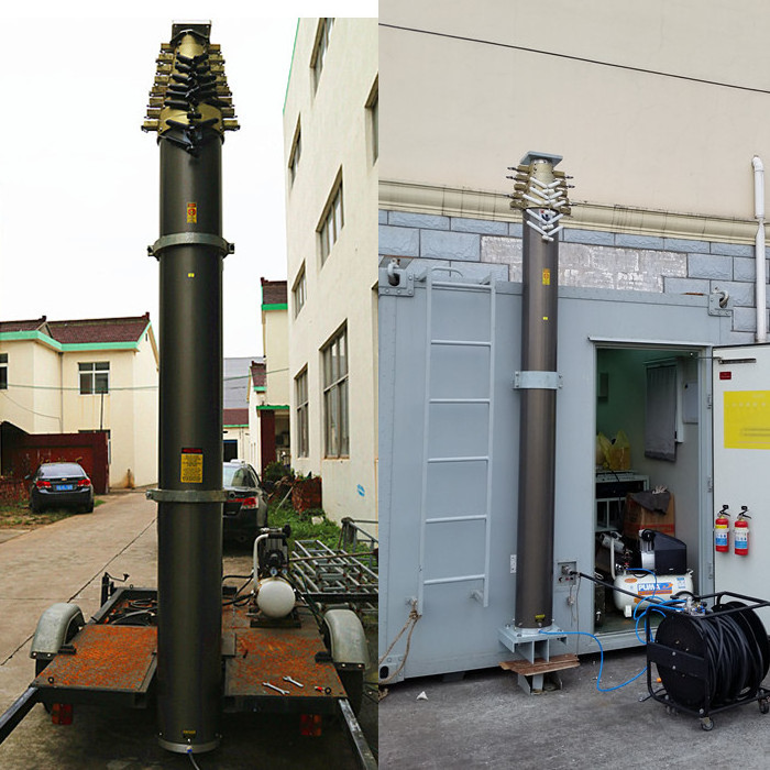 40ft mobile Vehicle security CCTV camera trailer pneumatic telescoping ...