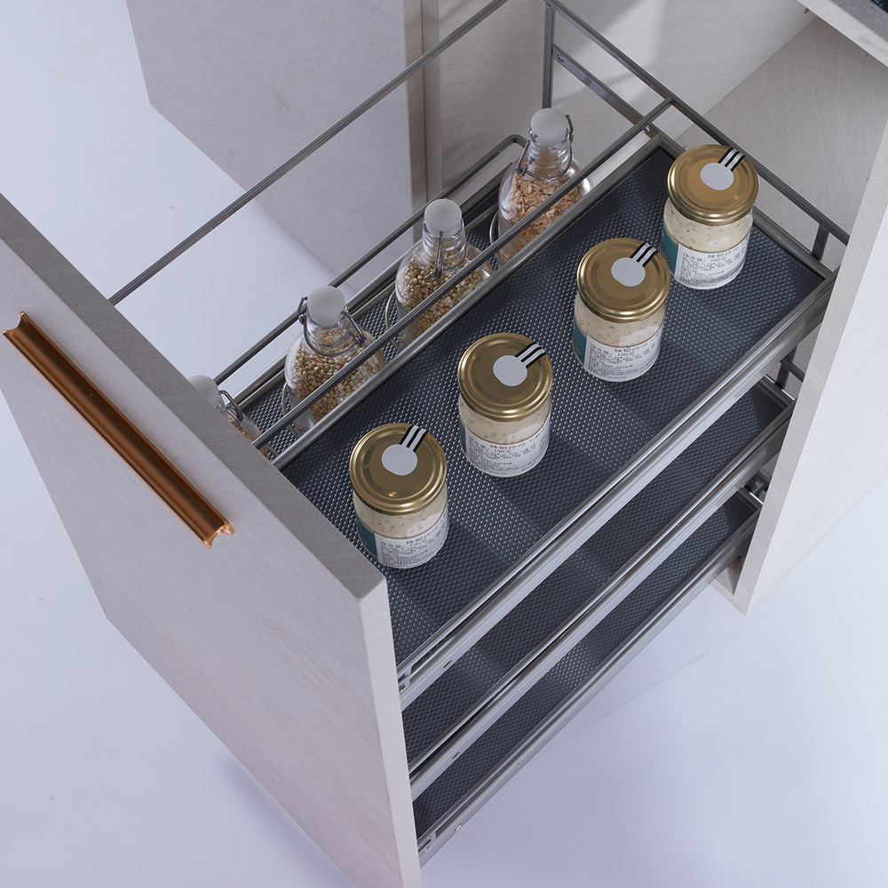 Pull out Kitchen cabinets sliding three layers plate metal drawer wire ...