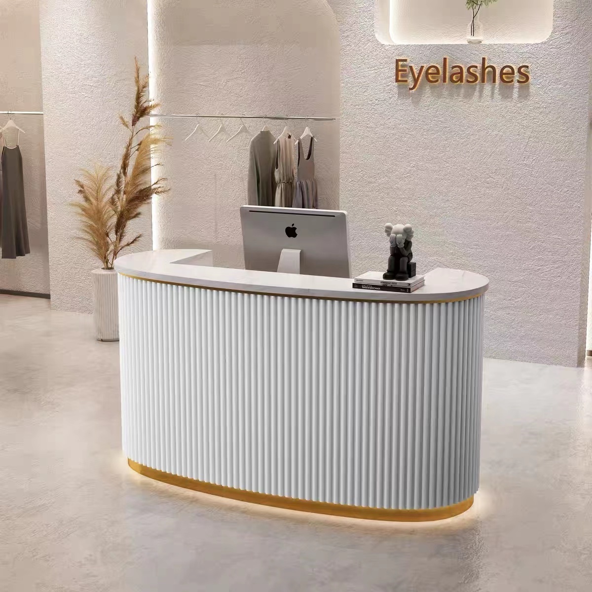 Popular simple design reception counter front desk white gym reception ...