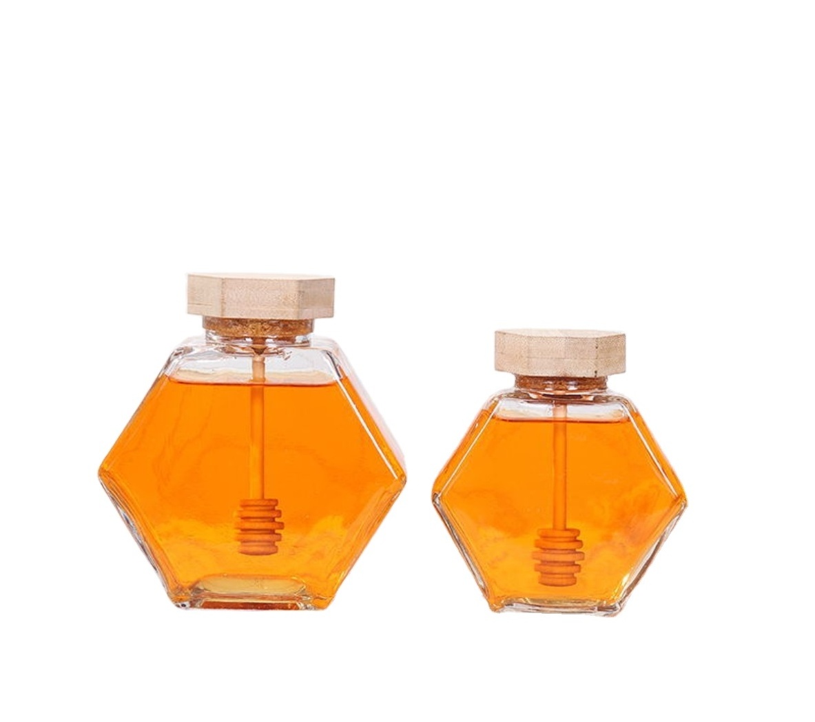 Honey Storage Pot De Miel Jar Honeycomb Shape Hexagonal Glass with ...