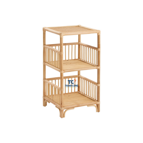 Handcrafted Bamboo Kitchen Storage Short Floor Standing Shelf Home ...