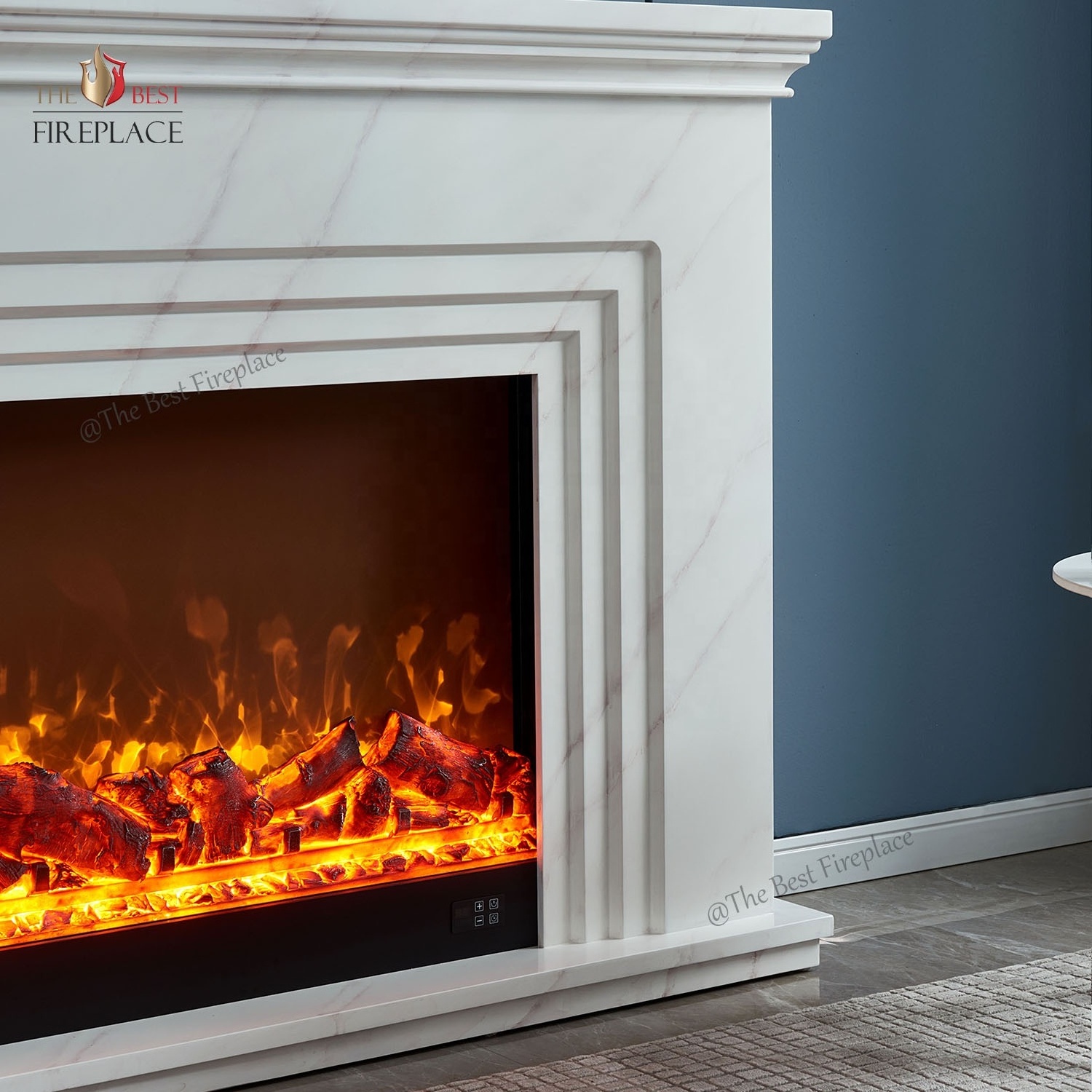 Wooden and resin fireplace mantel surround indoor decoration led decor ...