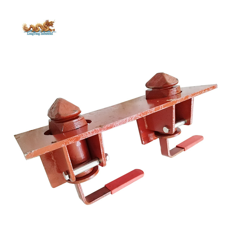 Double Container Trailer Flatbed Elevating Chasis ISO Twist Lock For ...