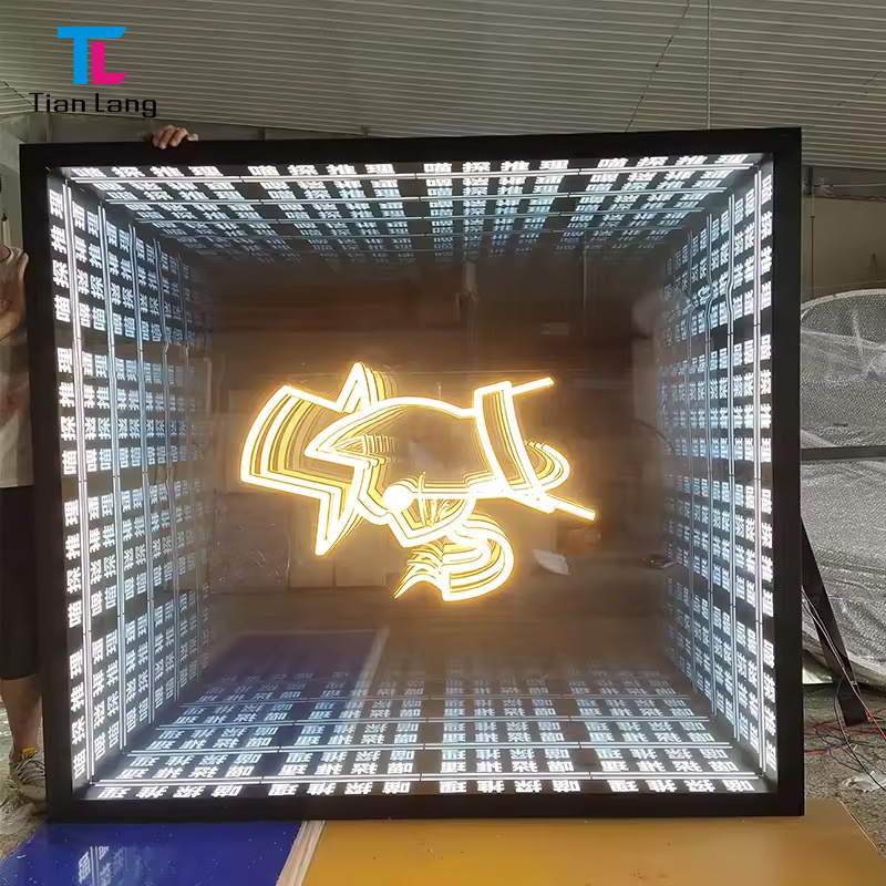 3d infinity mirror custom led sign neon light sign infinity led mirror ...