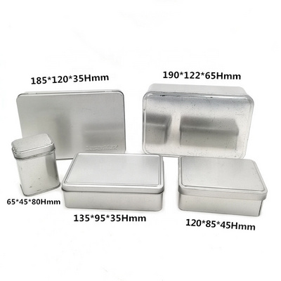 Plain metal tins store