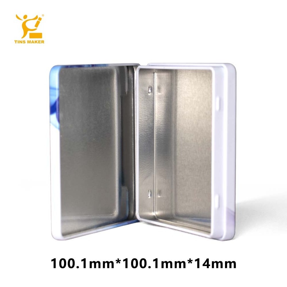 Tin Boxes Custom Square Shape Embossed Metal for Gift Plastic Food ...