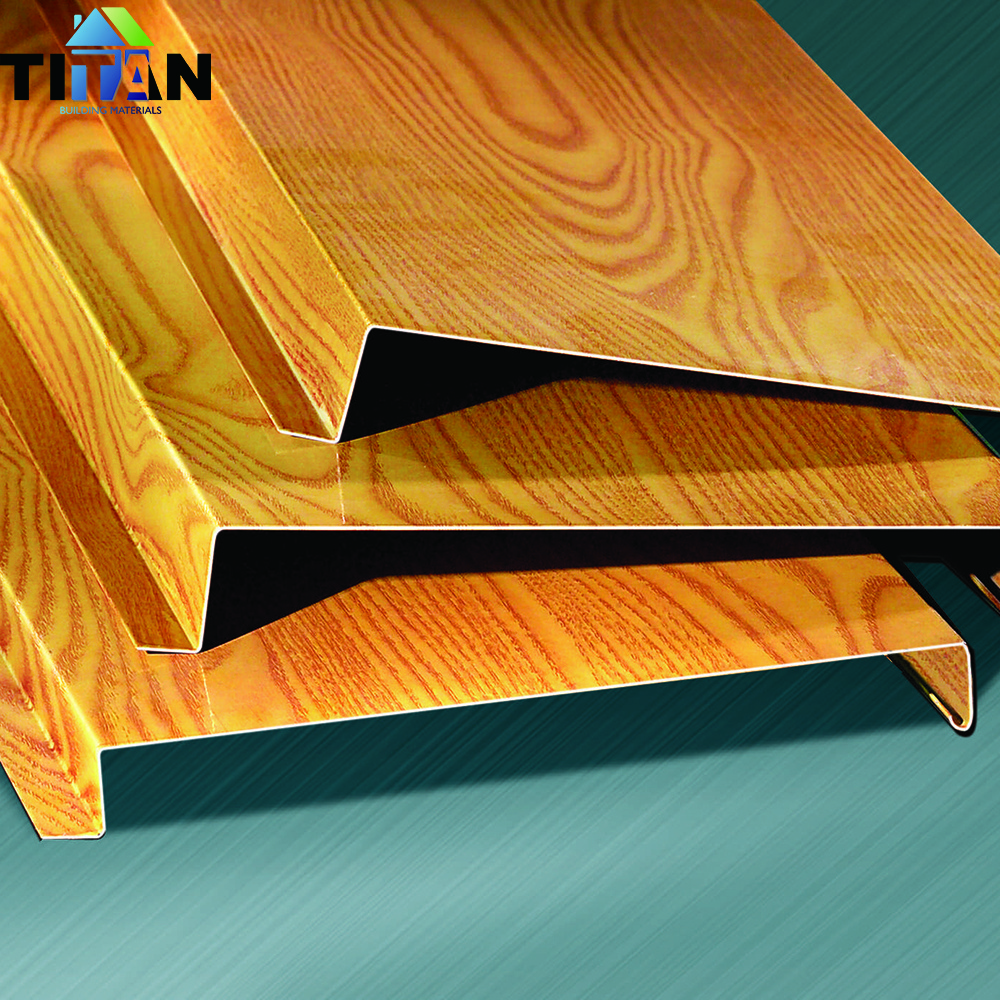 Modern Open Cell Metal Grille Black Wood Ceiling Type Aluminum Grid ...