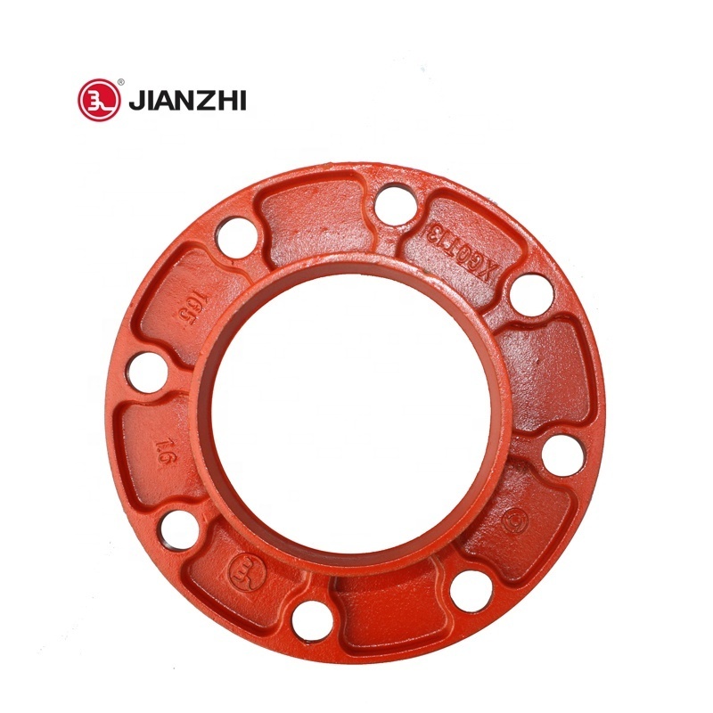 JIANZHI ductile iron fittings grooved flange adapter cast iron flange 1/4" ce ductile iron ...