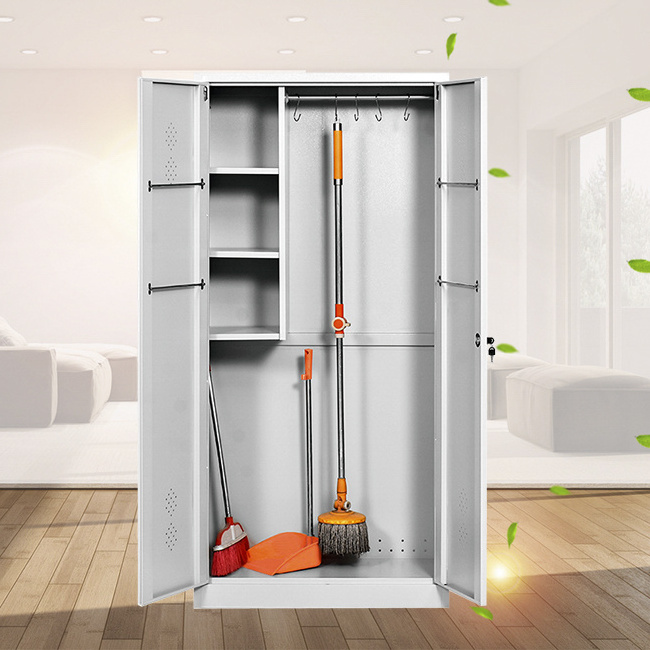 Store Cleaning Supplies Storage Cabinet Products Steel Broom Closet Metal lemari alat kebersihan BestSuppliers