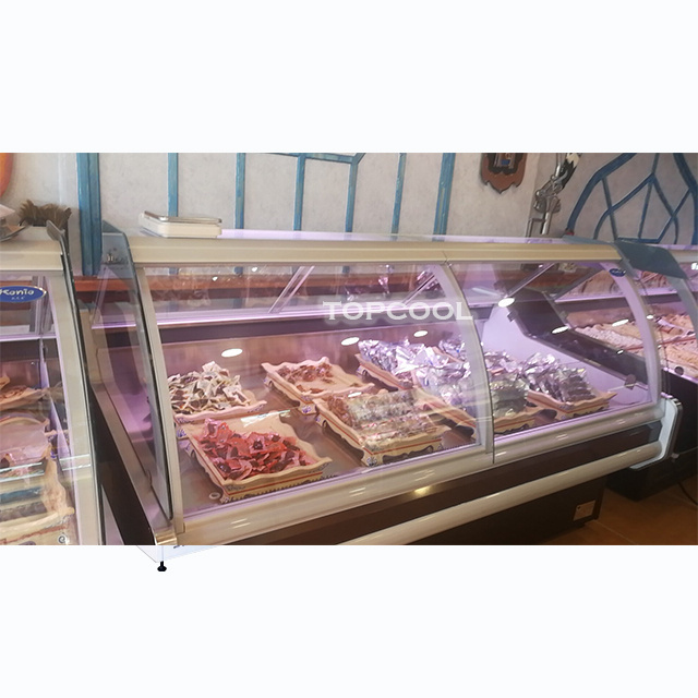 deli meat freezer countertop deli case refrigerated cooked food display ...