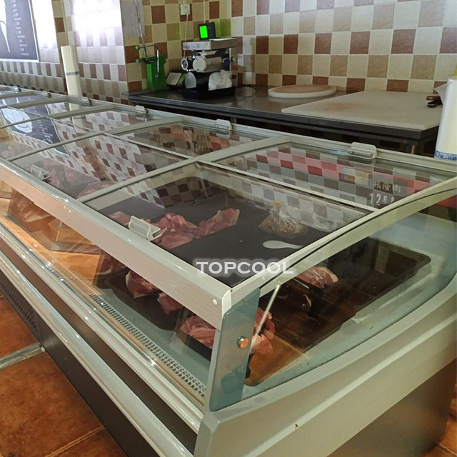 deli meat freezer countertop deli case refrigerated cooked food display ...