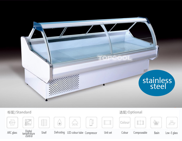 deli meat freezer countertop deli case refrigerated cooked food display ...
