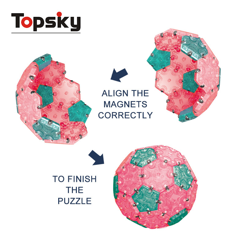 Creative 32pcs Magnetic Geode Fidget Sphere Toys Magnetic Pentagons ...