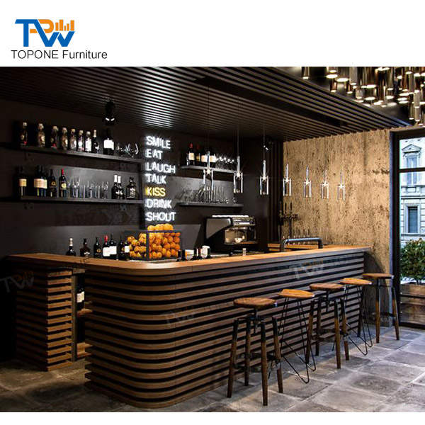 Modern design Cafe fast food restaurant wood acrylic bar counter BestSuppliers