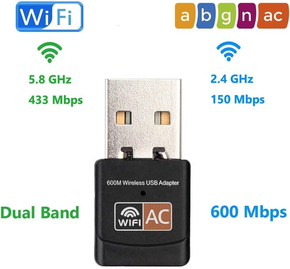 usb wifi 5 wireless dongle for laptop pc 802.11ac 600Mbps adaptateur ...