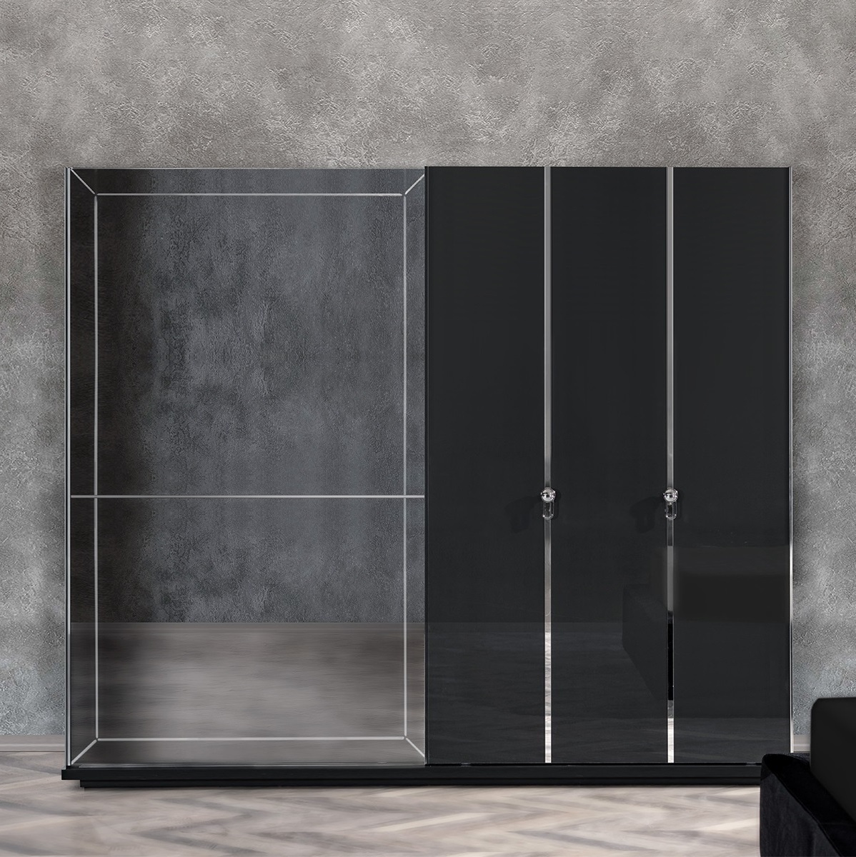 Mirrored Wooden Wardrobe for bedroom set high quality Turkish furniture ...