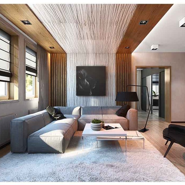 Modern Design Polished Waterproof Wood Veins White Resin Ceiling Panel ...