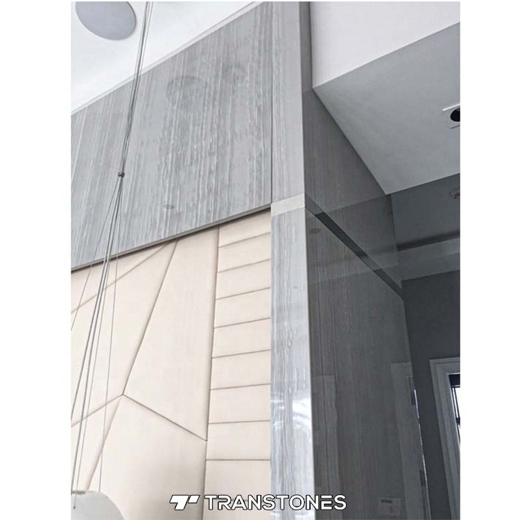 Modern Design Polished Waterproof Wood Veins White Resin Ceiling Panel ...