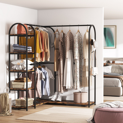 Clothing racks with shelves store