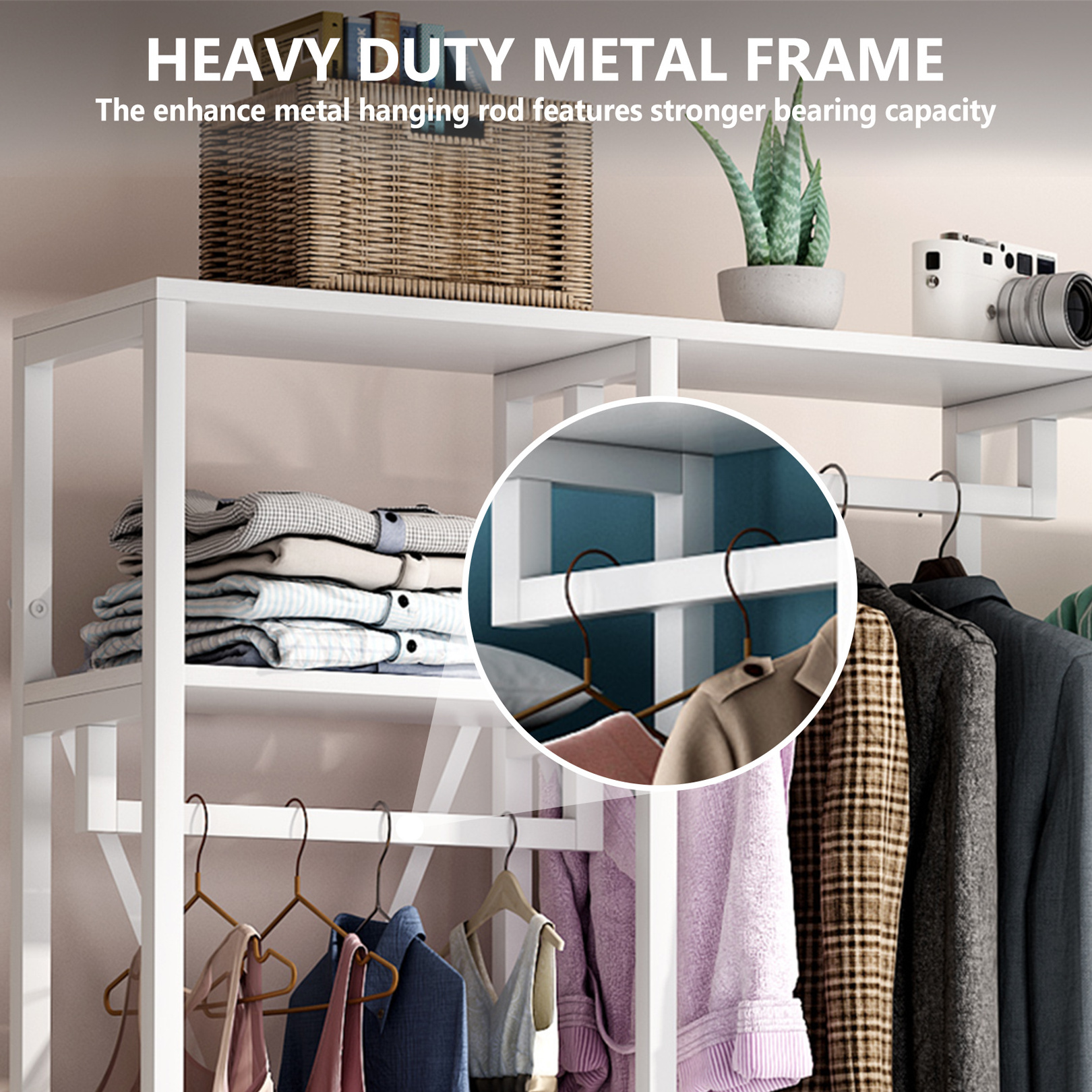 Tribesigns Modern Closet Organizer Clothes Rack Heavy Duty Garment Rack ...