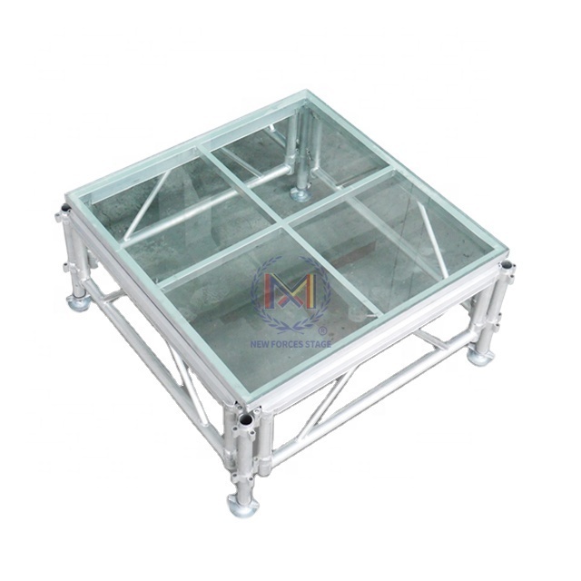 Event Stage Adjustable Aluminum Wooden Clear Acrylic Glass Stage ...