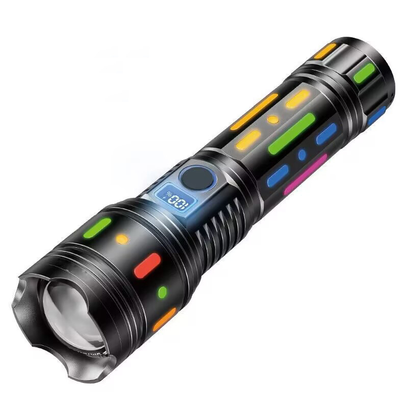 60W Fluorescence LED Flashlights USB Rechargeable High Power Tactical ...