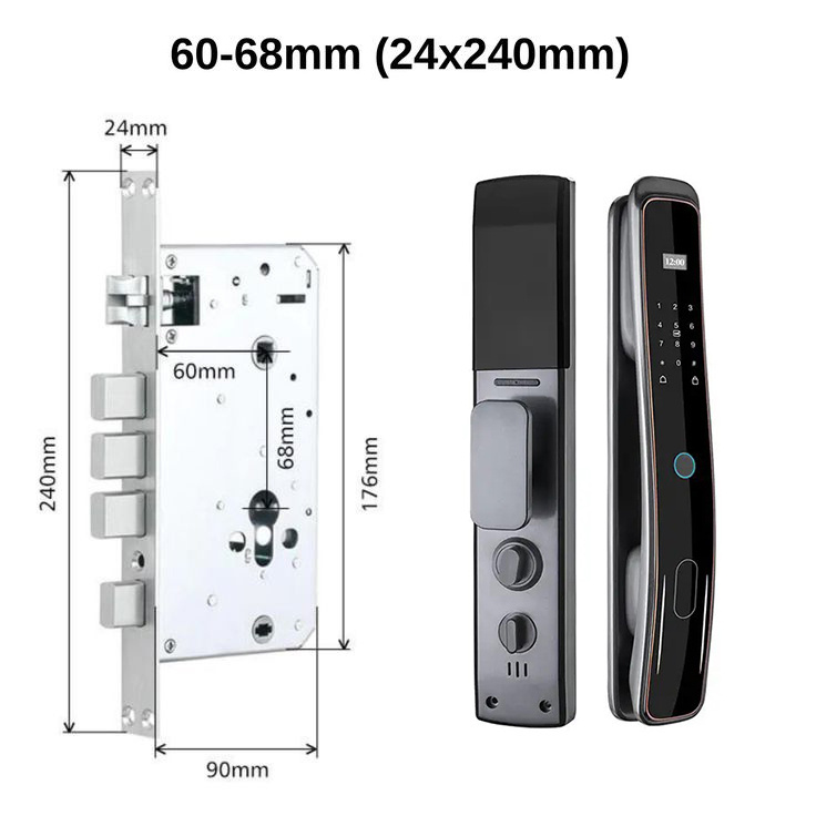 TYSH Fingerprint Electric Fully Automatic Lock Tuya App Smart Home Door ...