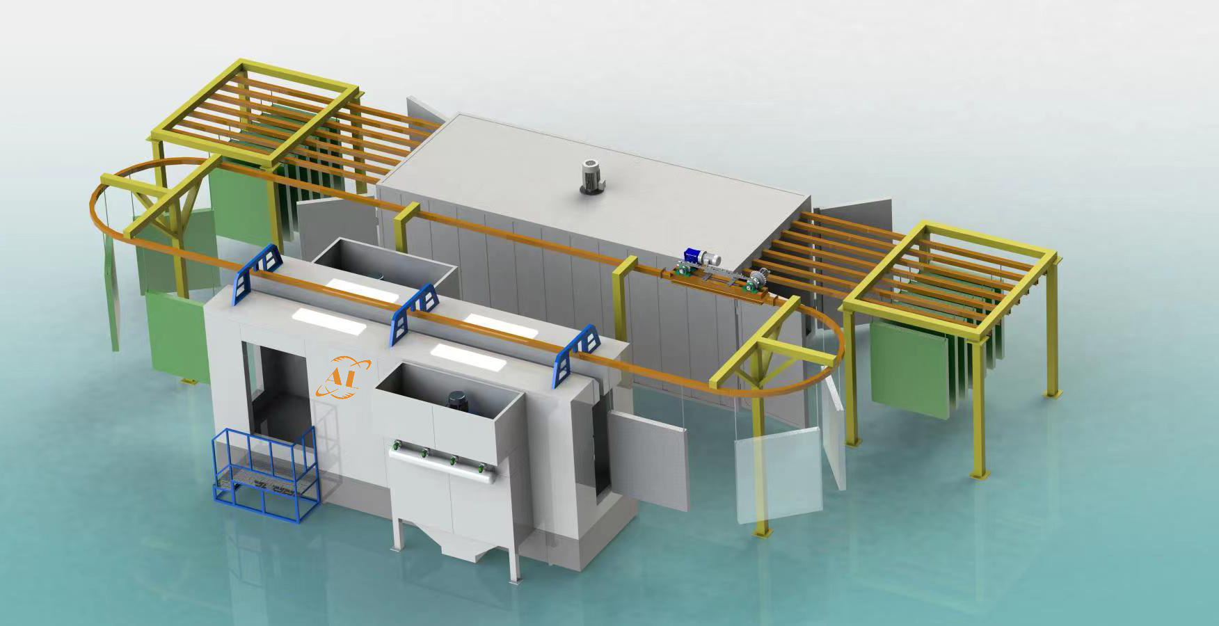 Ailin Batch Type Powder Coating Plant Semi-Automatic Powder Paint ...